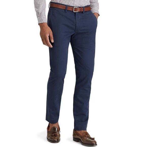 Polo Ralph Lauren | Pants | Polo Ralph Lauren Mens Stretch Straight Fit Twill Chino Pants Blue ...